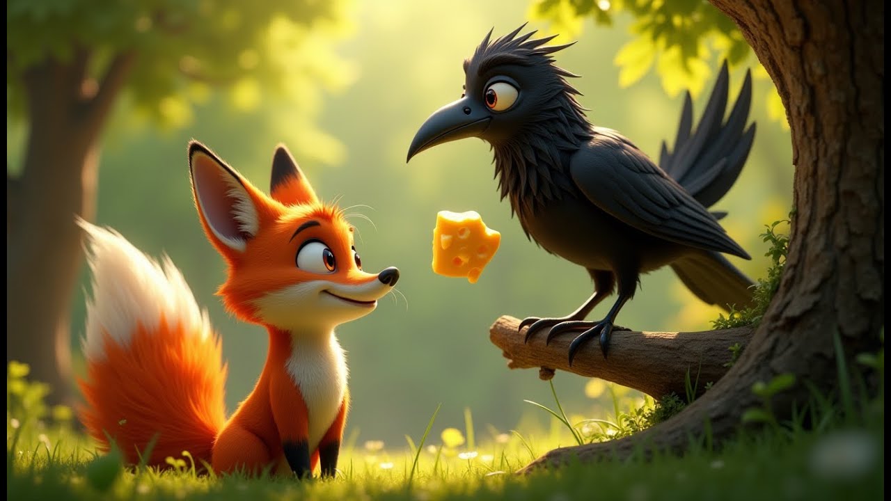 🎵 The Crow and the Cheese | A Fun Song with a Smart Lesson | Nursery ...