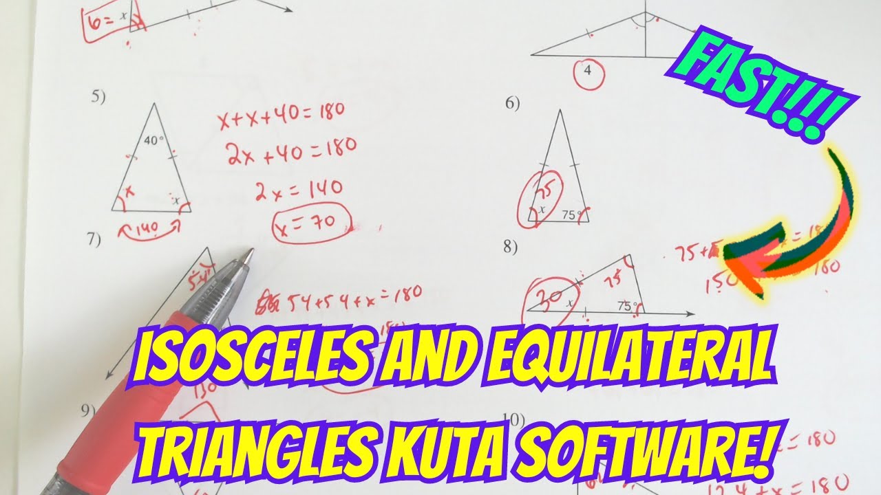 Isosceles and Equalateral Triangles Kuta Software - YouTube