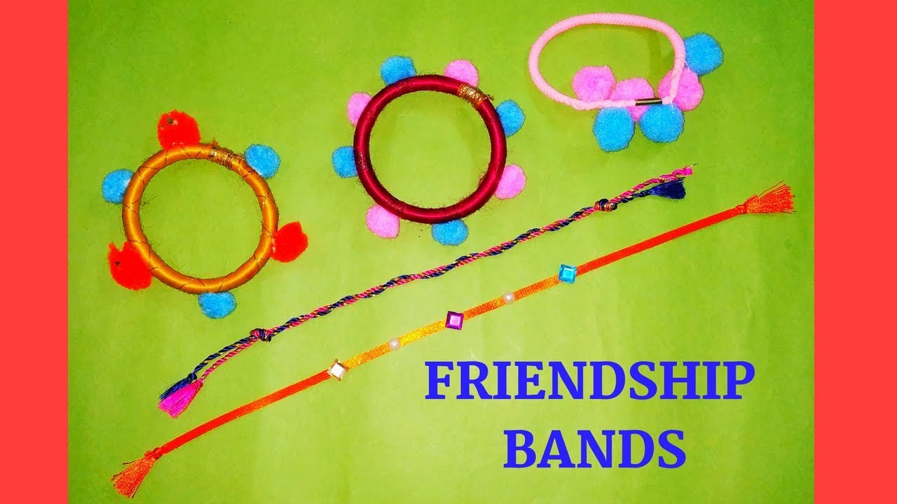 DIY: HOW TO MAKE 4 TYPES OF FRIENDSHIP BANDS IN 5 MINUTES|| POMPOM ...