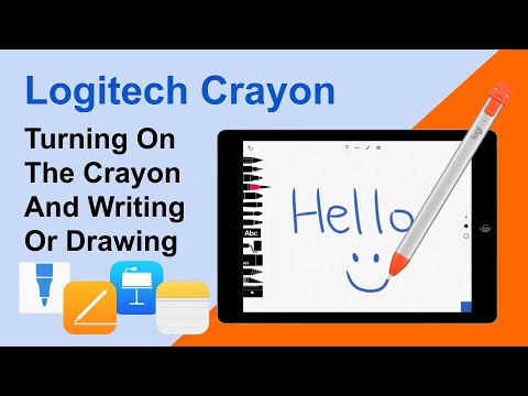 Turning Logitech Crayon On And Writing Or Drawing - YouTube