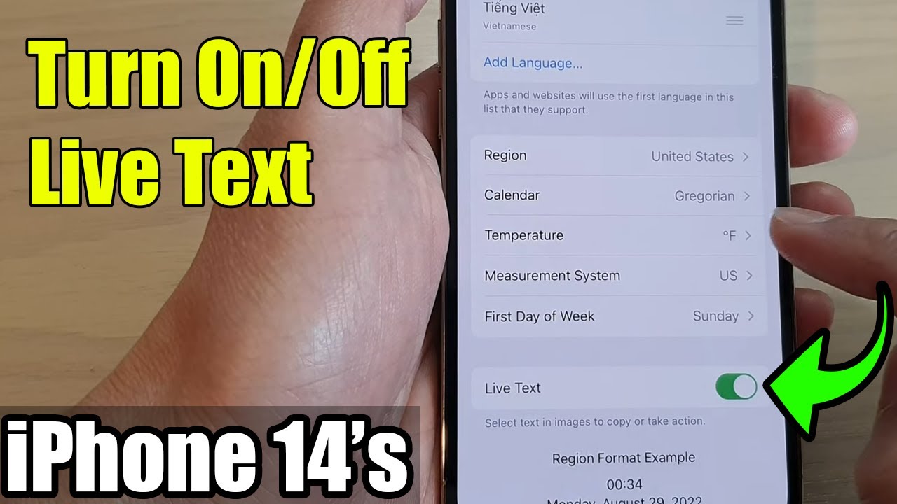 iPhone 14's/14 Pro Max: How to Turn On/Off Live Text - YouTube