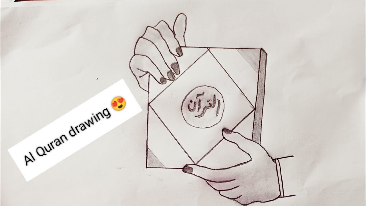Quran in Hand | Quran in hand drawing | how to draw quran in hand | # ...