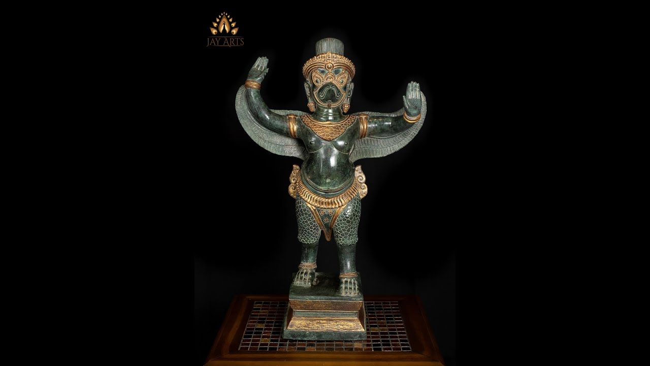 28" Bronze Standing Garuda from Cambodia - YouTube