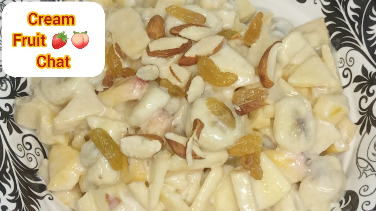 Cream 🍓🍑 fruit chat || fruit chat recipe - YouTube