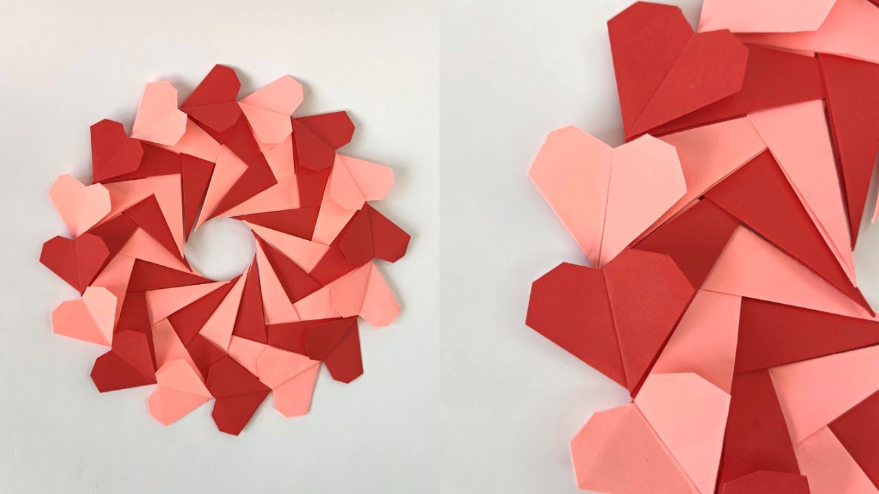 Origami HEARTS mandala | How to make a paper mandala - YouTube