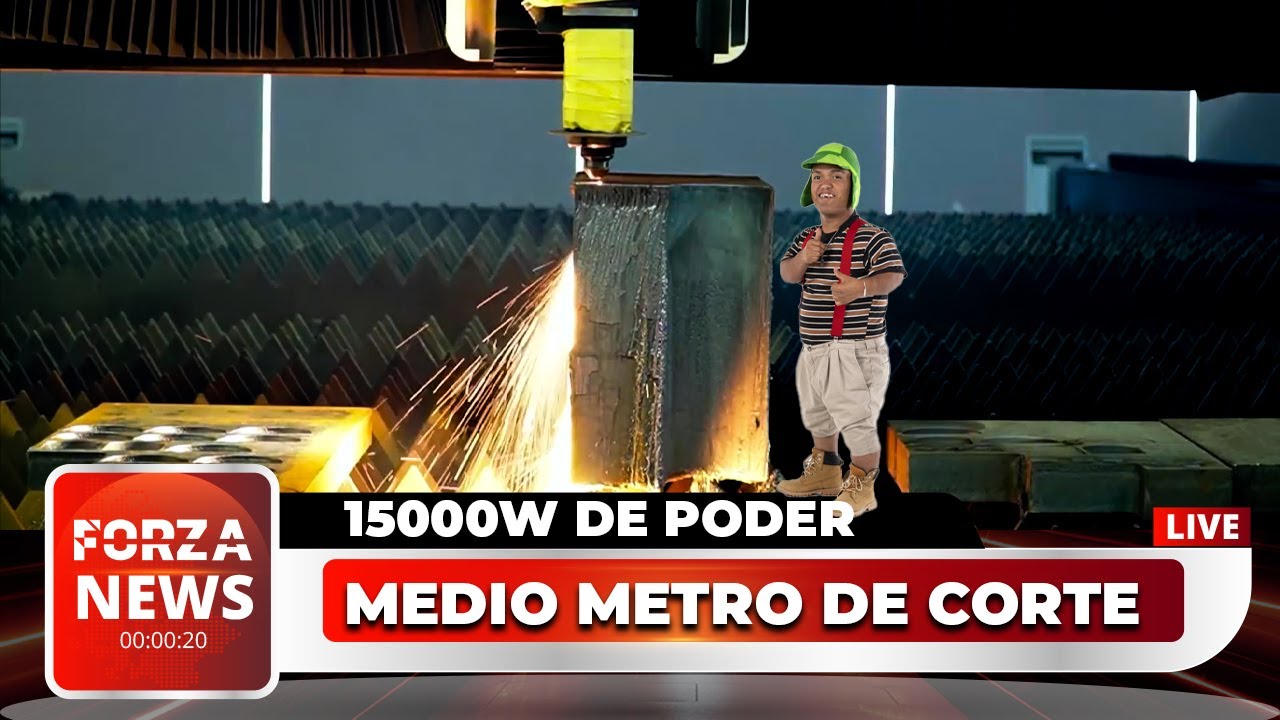 150k W láser cutting machine | Medio metro de acero cortado con fibra ...