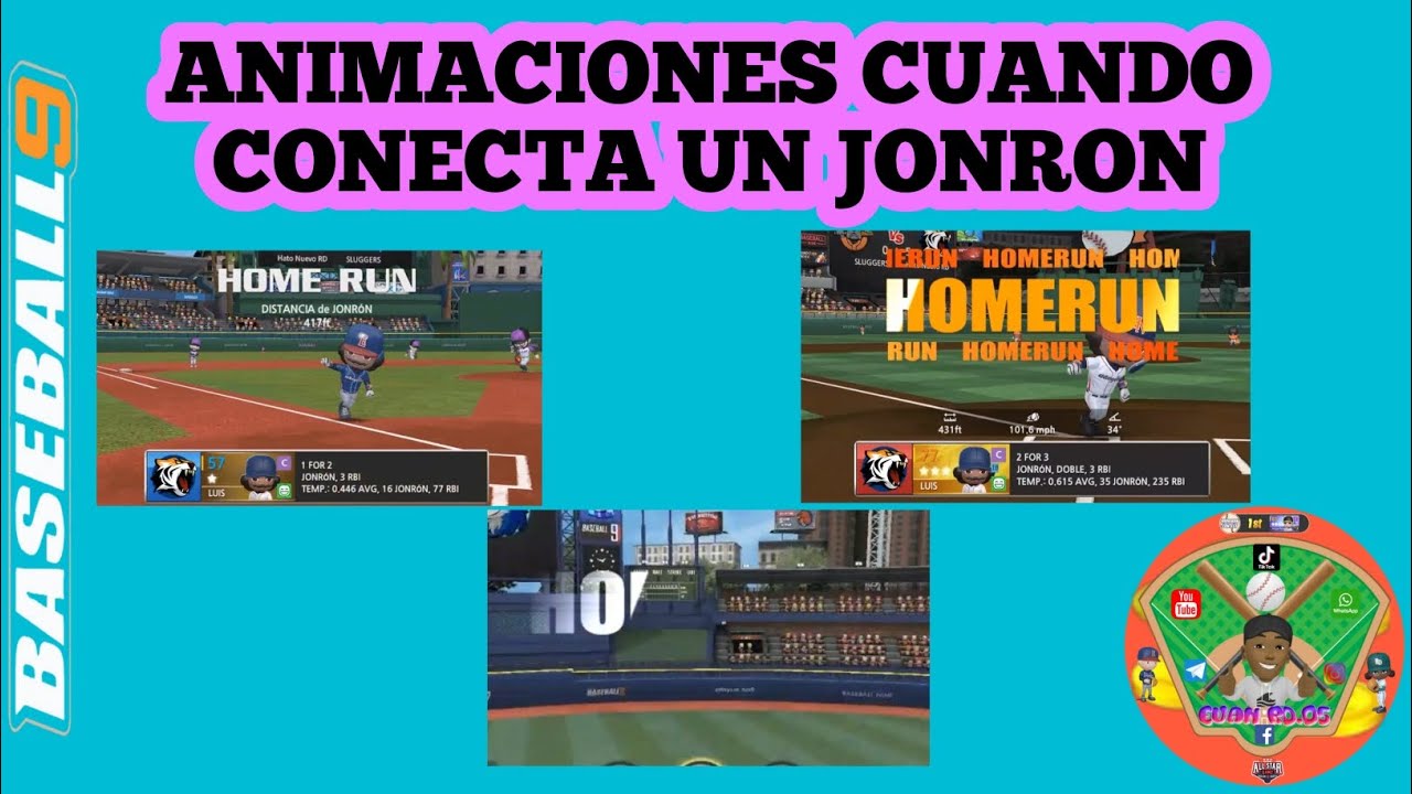 ANIMACIONES CUANDO CONECTA UN JONRON BASEBALL 9 EVAN RD.05 - YouTube