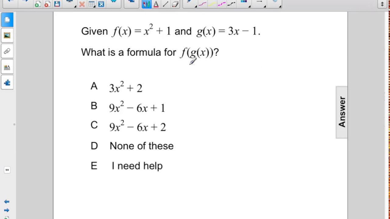 Algebra2 Overview FUNC Composite Functions Pt 2 Q45 - YouTube