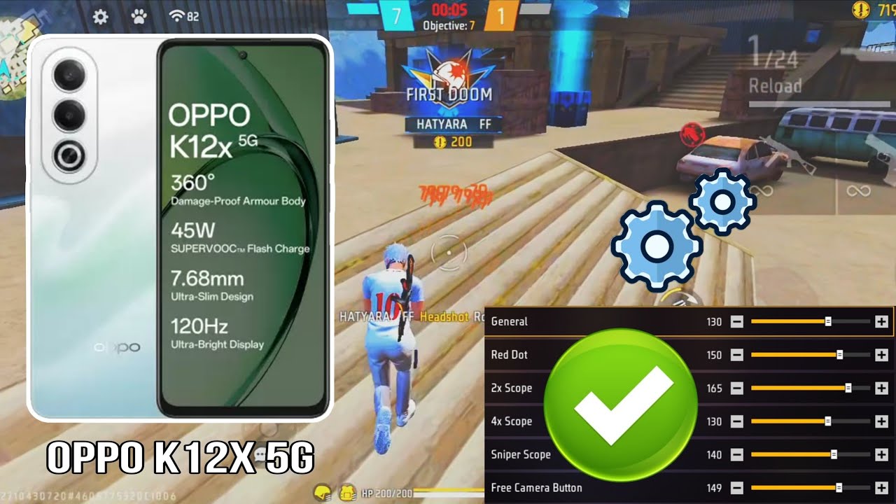 oppo k12x 5g free fire sensitivity settings ⚙️ l oppo k12x 5g free fire ...