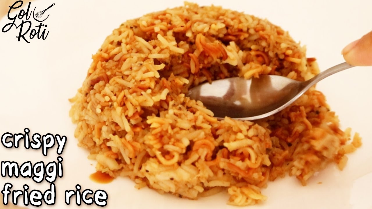 CRUNCHY FRIED RICE prepared with maggi and rice - 5 min snack - GolRoti ...
