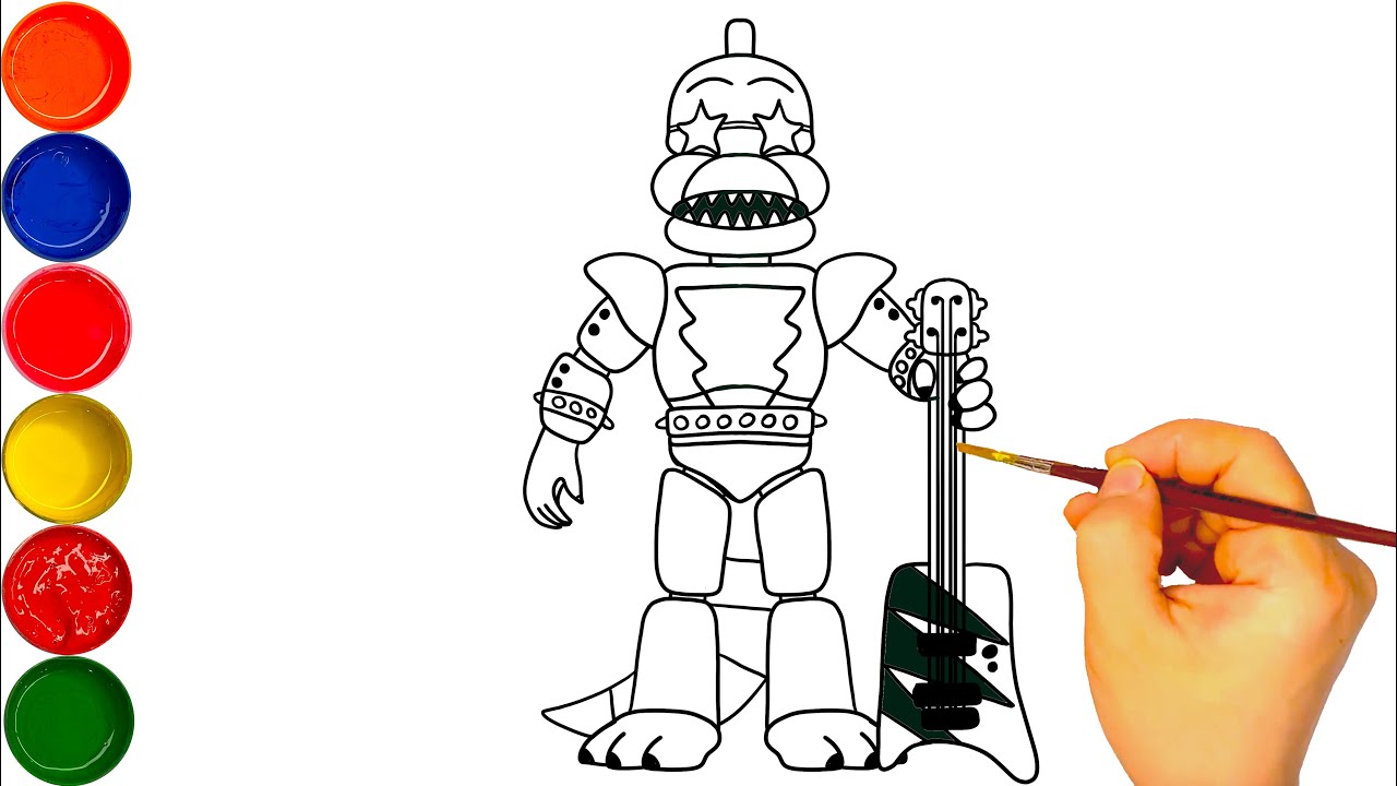 How To Draw Montgomery Gator Easy | SECURITY BREACH FNAF | Five Nights ...