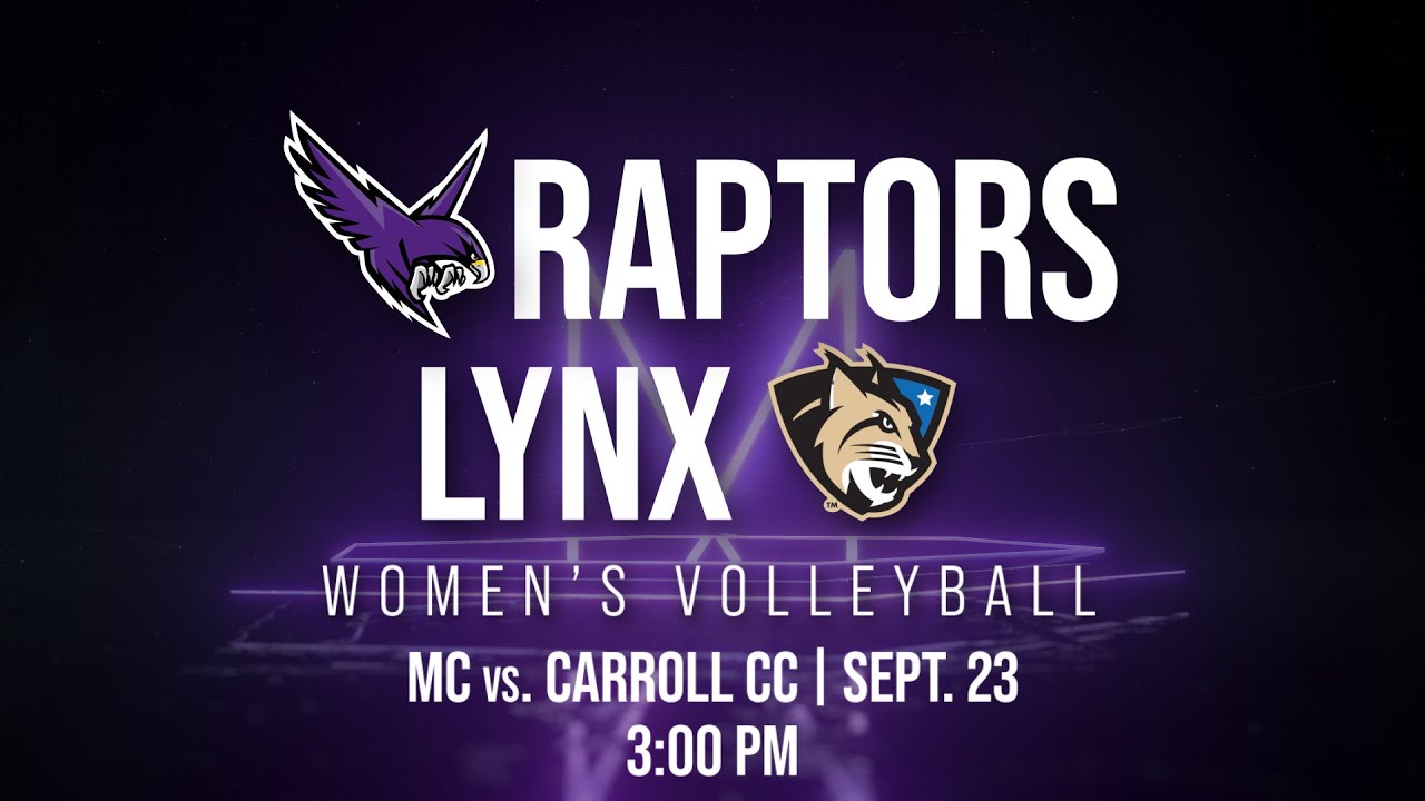 Montgomery College Raptors Women's Volleyball vs Carroll CC Lynx - YouTube