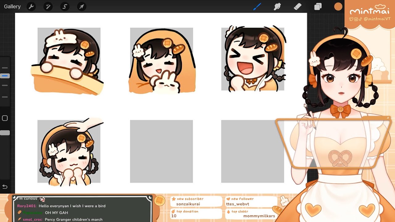 Baker VTuber Draws Emotes┊Cozy Art Stream┊Mintmai ꒰ 09.10.23 ꒱ - YouTube