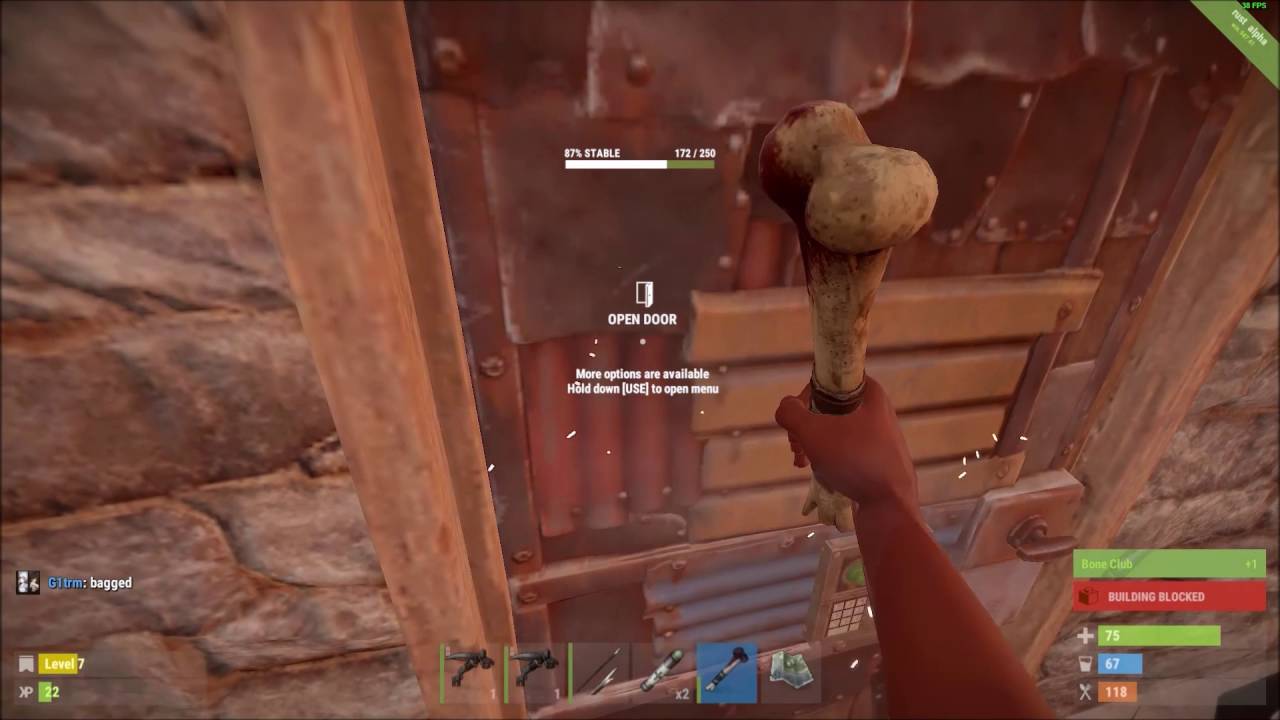 Hitting a Door with Bone Clubs in Rust - YouTube