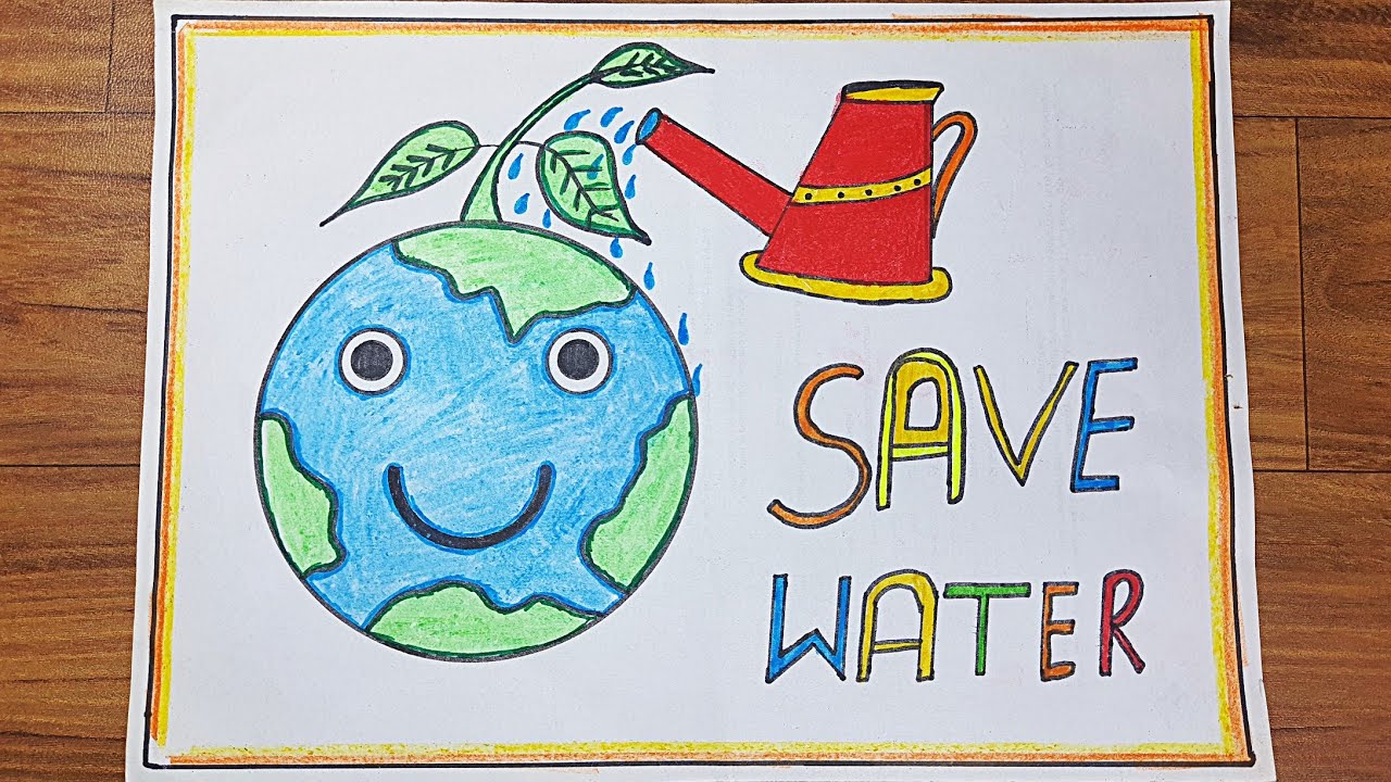 How to draw save water drawing easy | save water save llife | draw save ...