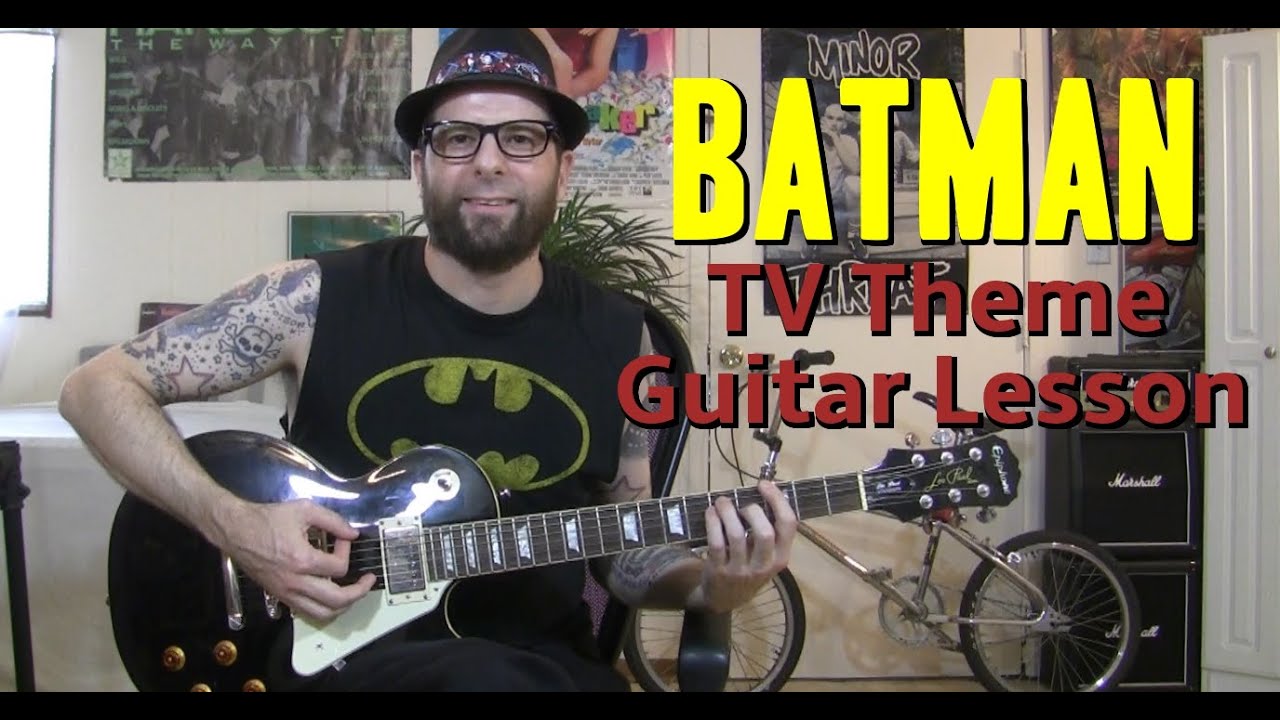 Batman TV theme guitar lesson w/tabs - YouTube