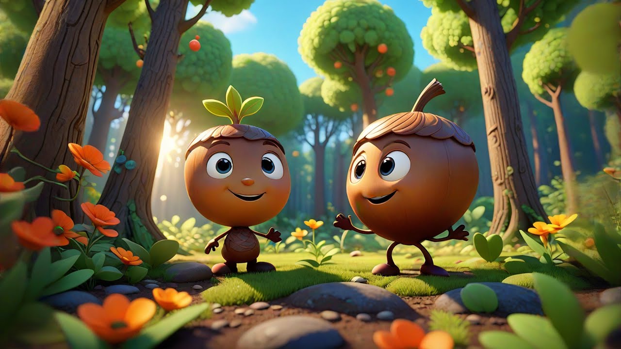 Five Little Acorns Fall from a Tree | Fun Counting and Nature Song ...