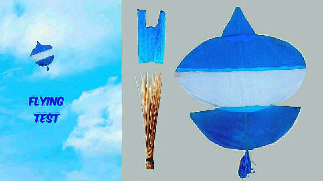 Tukal kite making with plastic bag and flying test | how to make patang ...