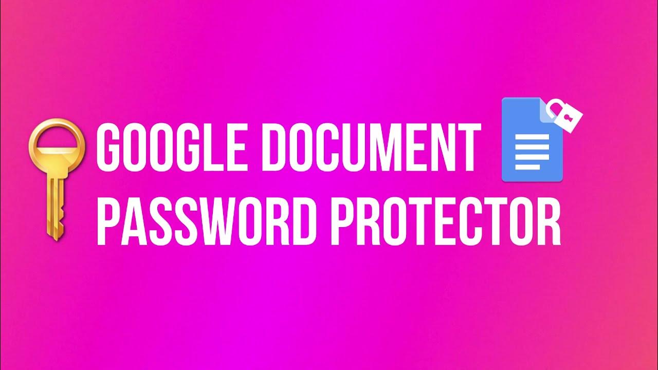 How to Password Protect Google Document - YouTube