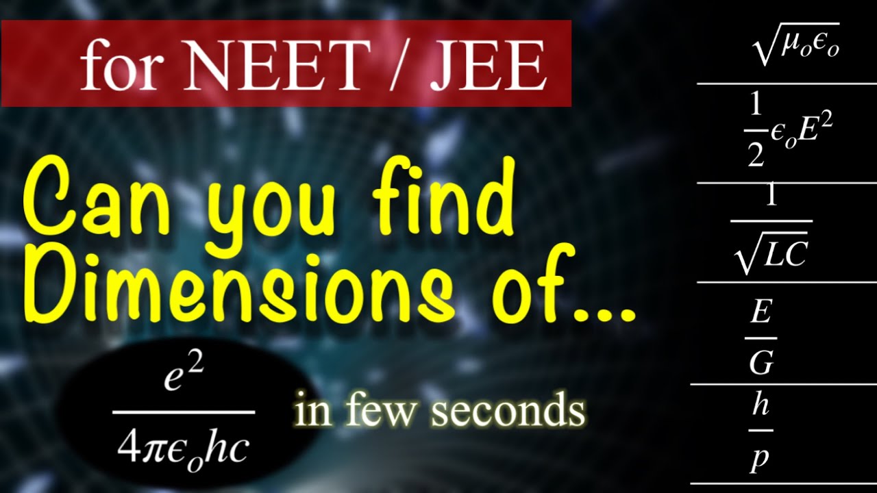 Dimensions 2 | How to make Dimensional formula, NEET, JEE, Tricks - YouTube