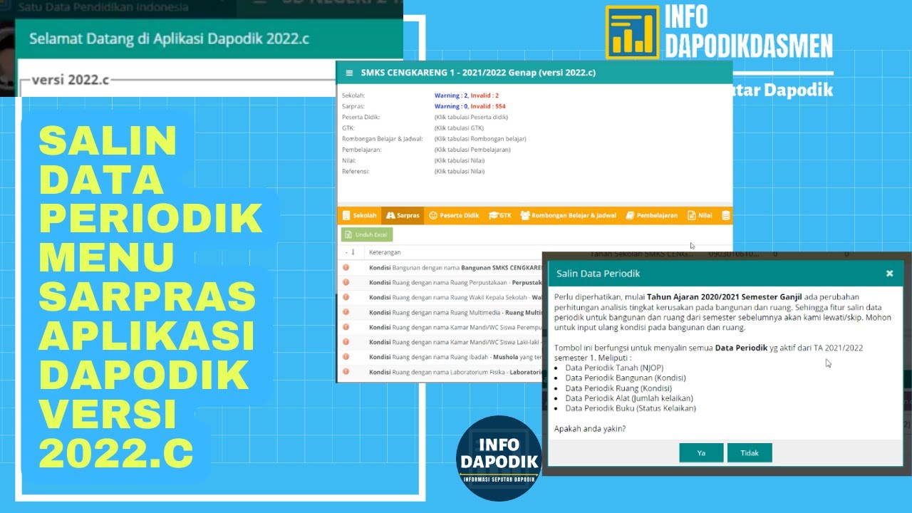 CARA SALIN DATA PERIODIK MENU SARPRAS APLIKASI DAPODIK VERSI 2022.C ...