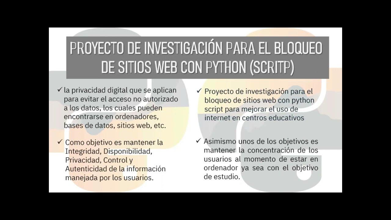 Bloqueo de sitios web con Python script para mejorar el uso de internet ...