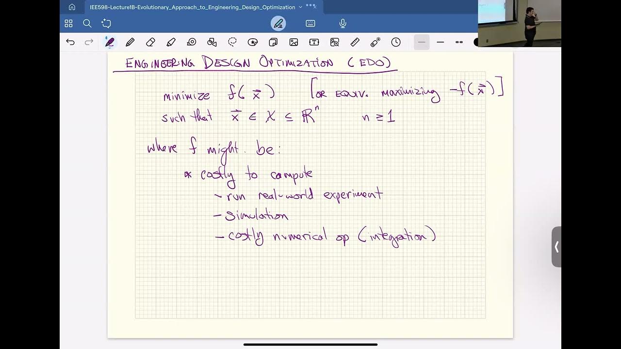 IEE 598: Lecture 1B (2025-01-16): Evolutionary Approach to Engineering Design Optimization - YouTube