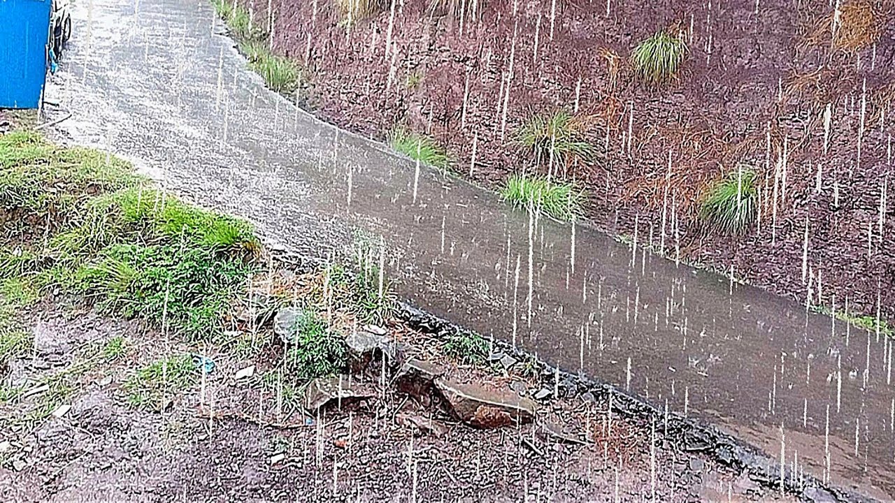 Walking 18 Minutes in the Heavy Rain Storm and Strong Thunder Sounds ...