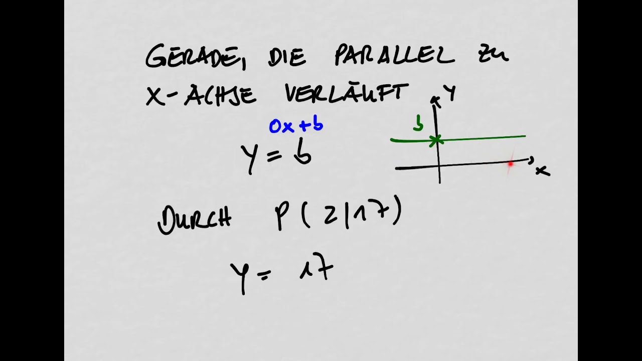 Gerade parallel zu x Achse durch gegebene Punkt Barbara - YouTube