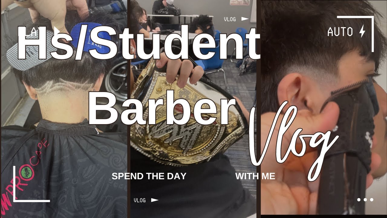Barber School + High School Vlog | Day in a life of 17 year old barber ...
