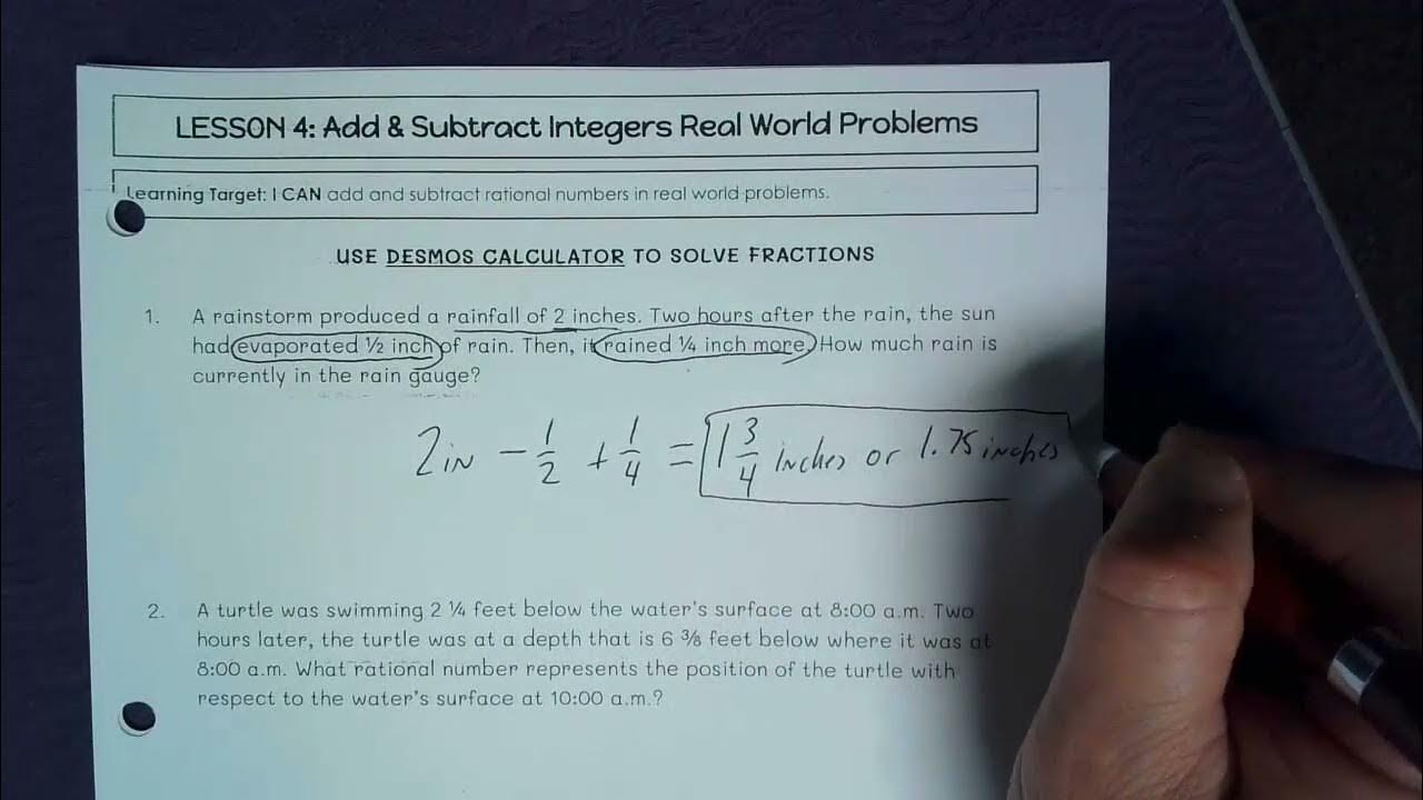 Adding and Subtracting Rational Numbers Word Problems - YouTube
