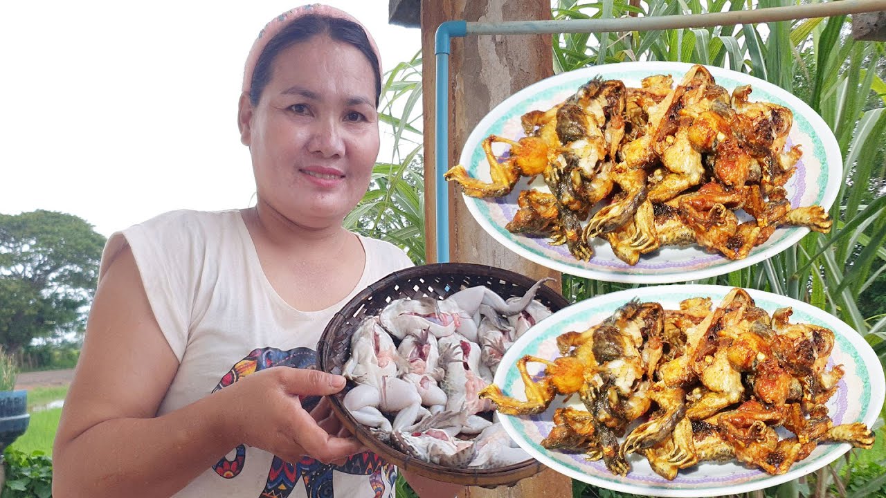 delicious fried frog recipe - Cooking Rural Style - YouTube