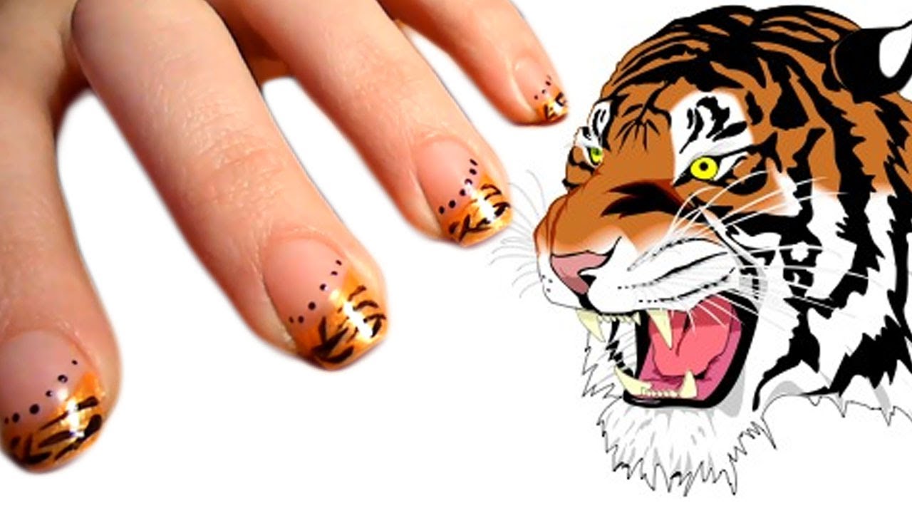 Tiger Nail art ‿ - YouTube