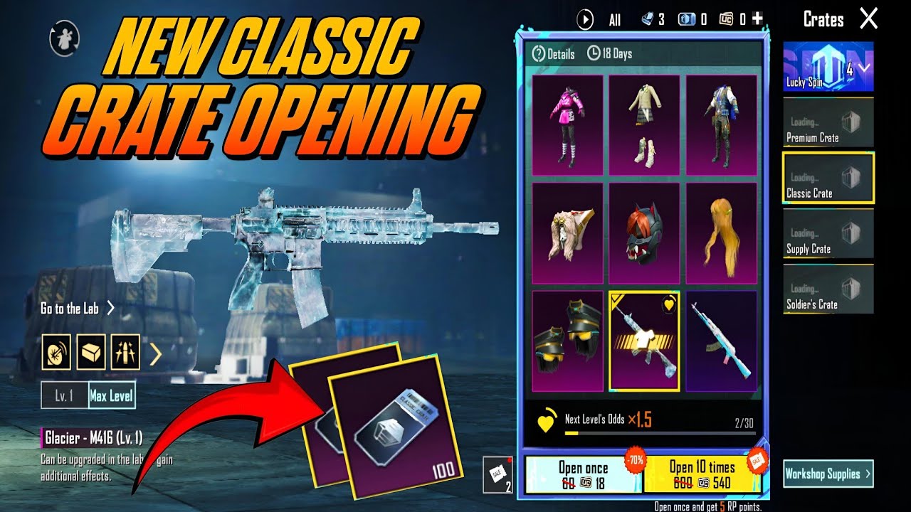 Bgmi New Classic crate opening today 🔥 New classic crate opening bgmi # ...