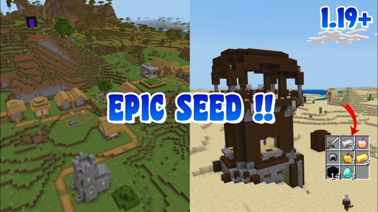 EPIC SEED for Bedrock 1.19 | Blacksmith & Outpost Temple Village ...