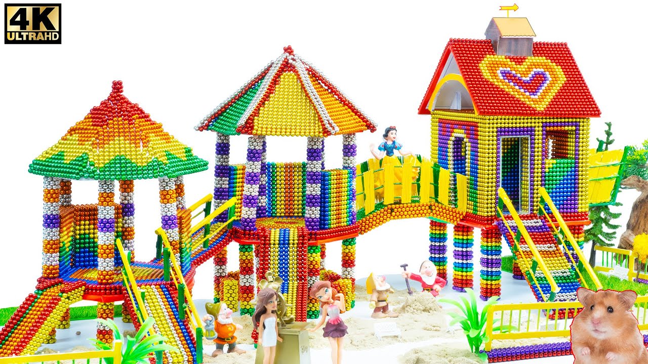 Build Amazing Playground With Slide Bridge From Magnetic Balls ...