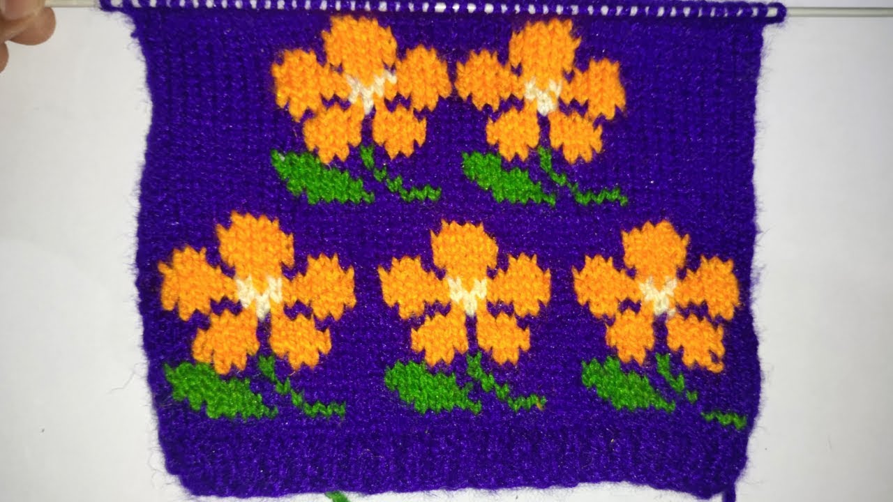 Easy New beautiful flower design for Sweater / Easy knitting pattern #6 ...