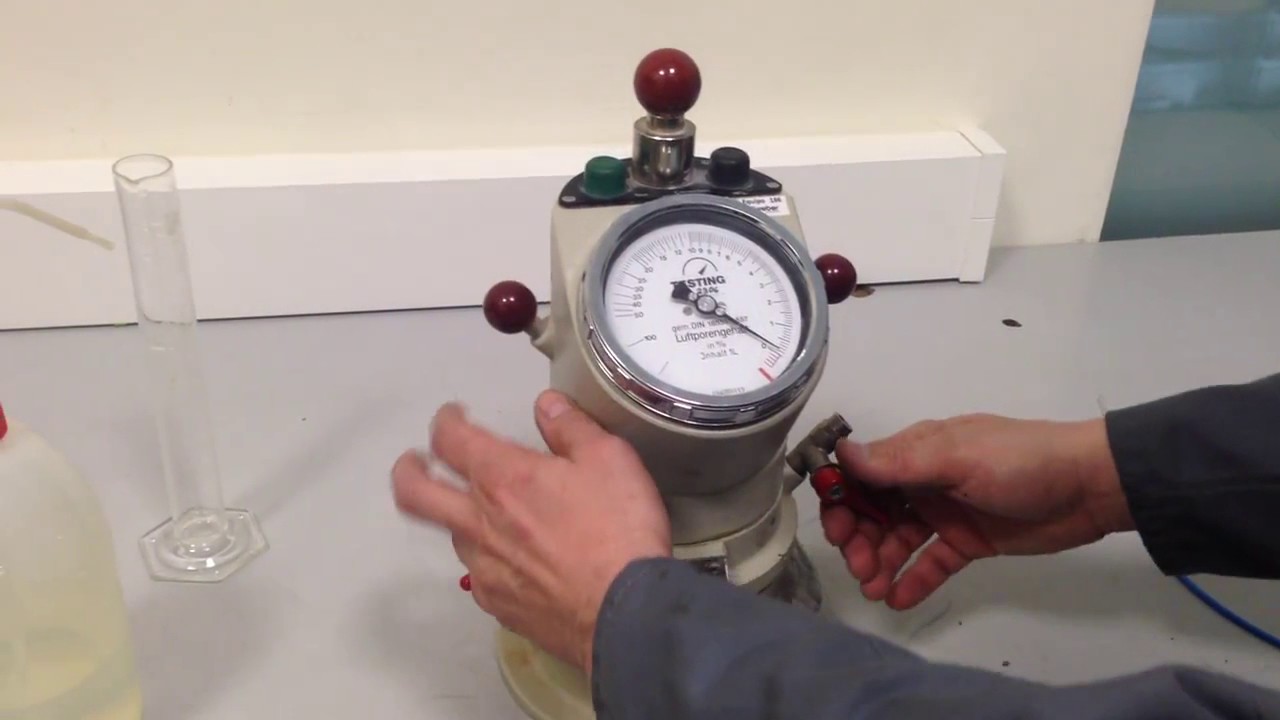 Porosímetro " medidor de aire ocluido" 1 litro calibración y ajuste ...