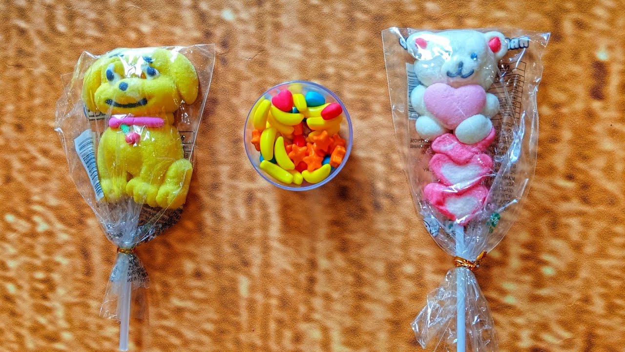 Candy Mixing Lollipops Apple Chocolate Unpacking Satisfying ASMR Video ...