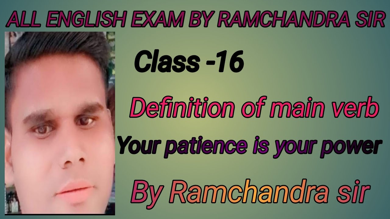 Definition of main verb by Ramchandra sir - YouTube