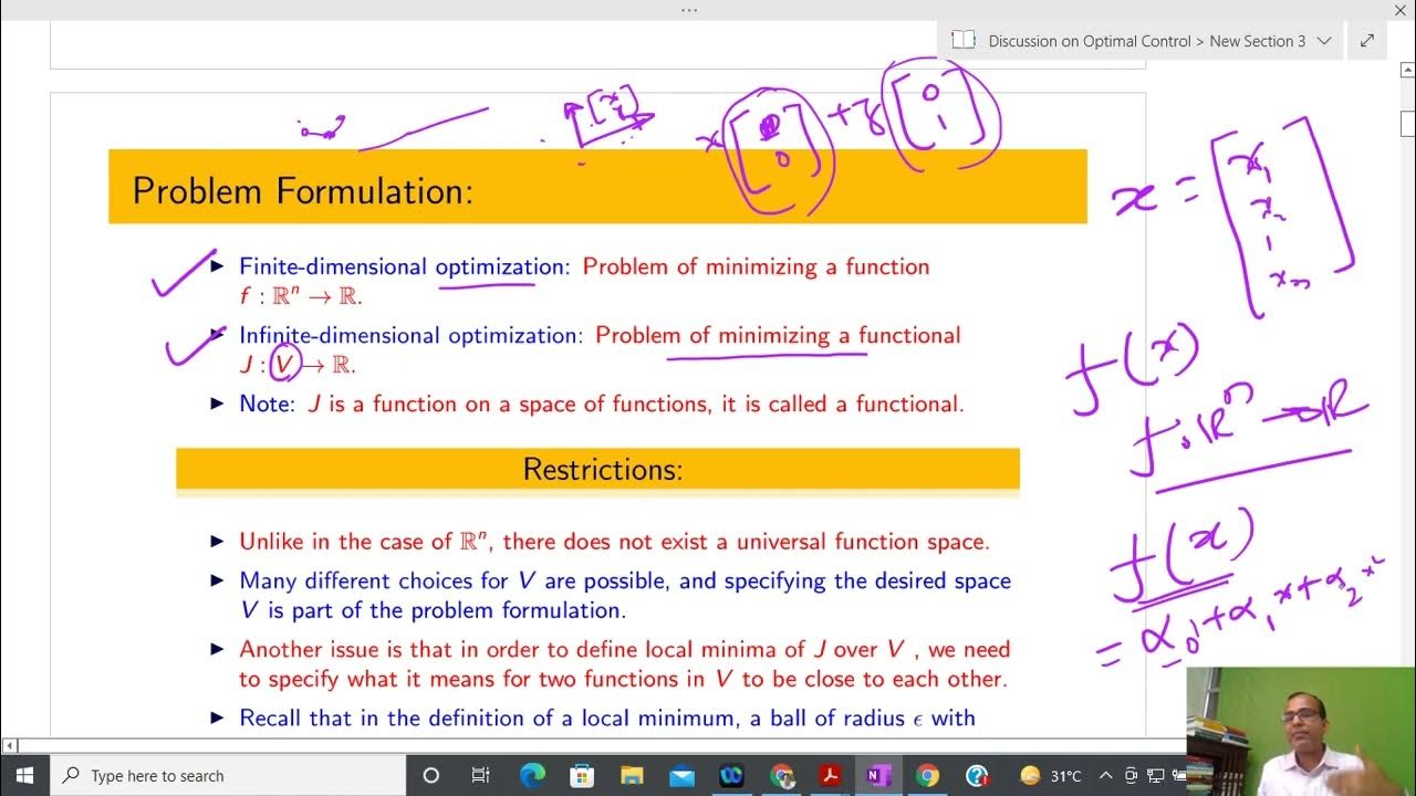 EE-564: Lecture-12 (Discussion on Optimal Control ) Infinite Dimensional Optimization Part-I ...