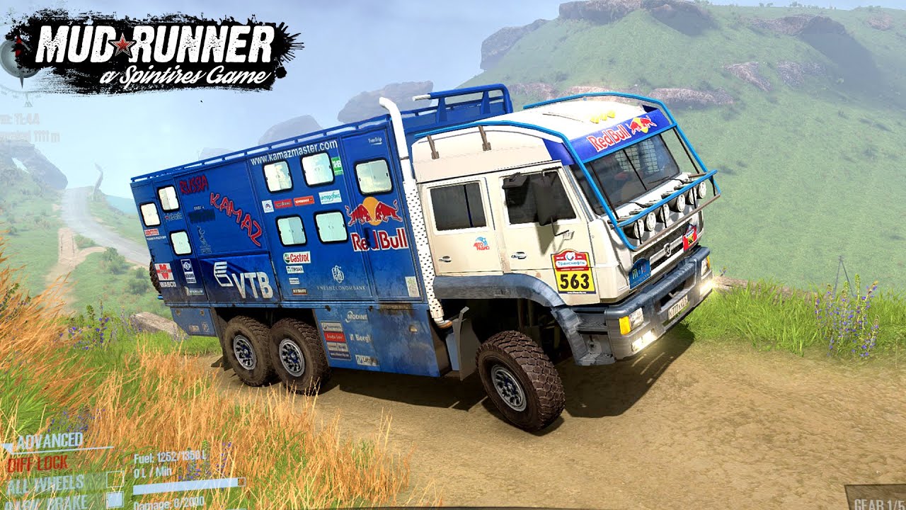 Spintires: MudRunner | Off-Road redbull Kamaz Truck Climb the mountain 2022 - YouTube