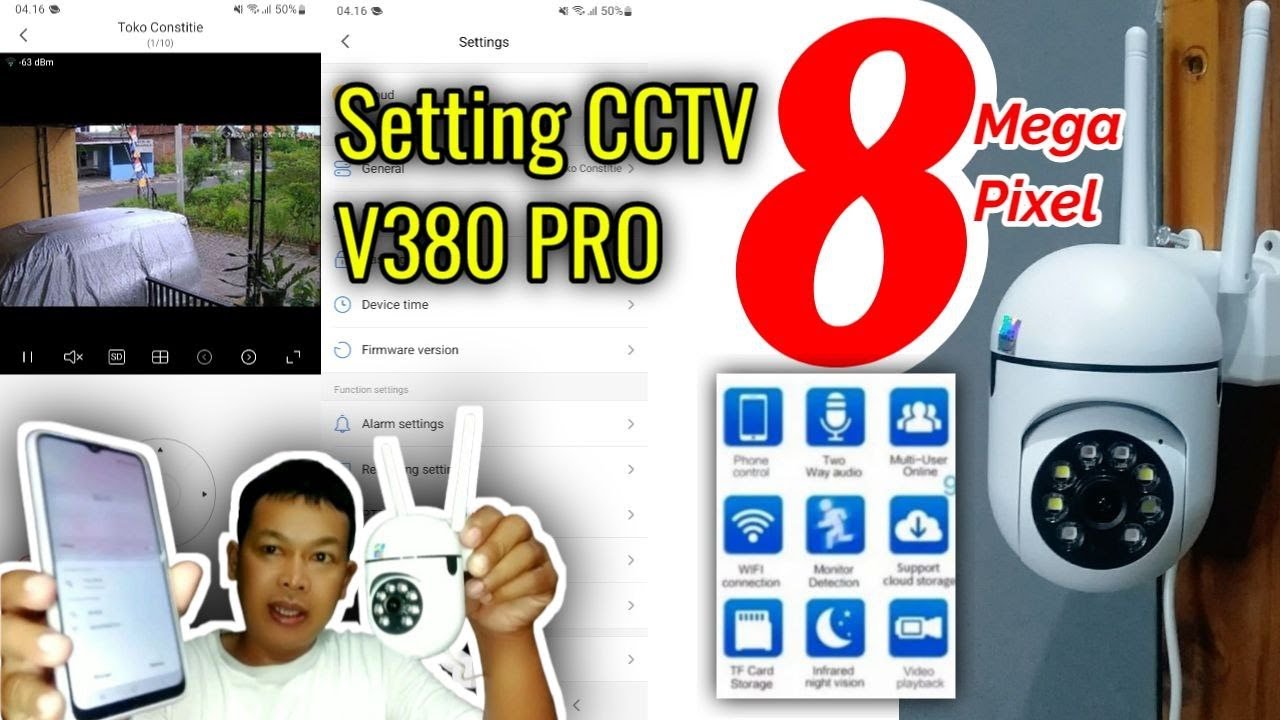 V380 Pro Setting Kamera CCTV 8 Mega Pixel 2 Antena - YouTube