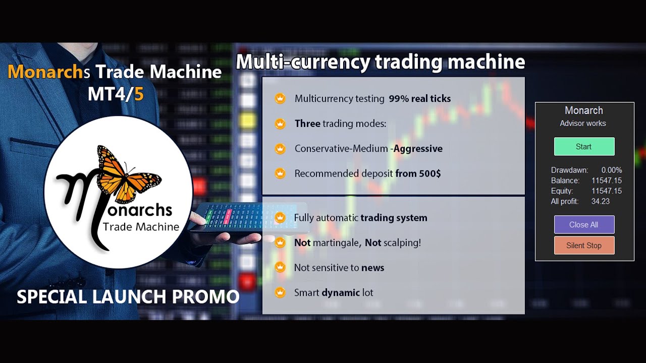 Forex EA Monarchs Trade Machine MT4/5 - YouTube