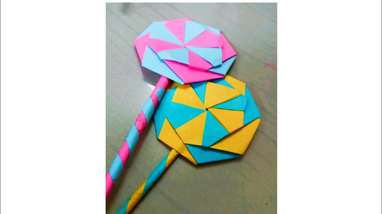 Diy Origami Lollipop..../Easy Lollipop...../Lollipop with Paper ...
