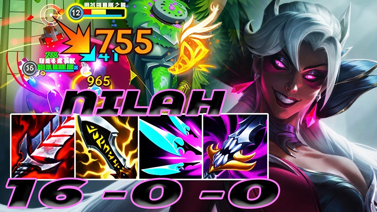 WILD RIFT NILAH ADC GAMEPLAY | 16 -0 -0 MVP | NILAH BUILD RUNES - YouTube
