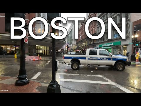 ☔4K Walking Tour. 🇺🇸Boston. Rainy Morning - YouTube