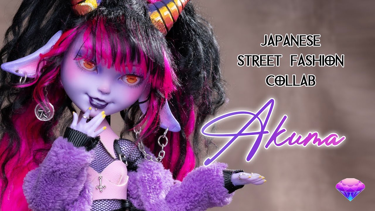 Akuma - Japanese Street Fashion Collaboration Doll Repaint - YouTube