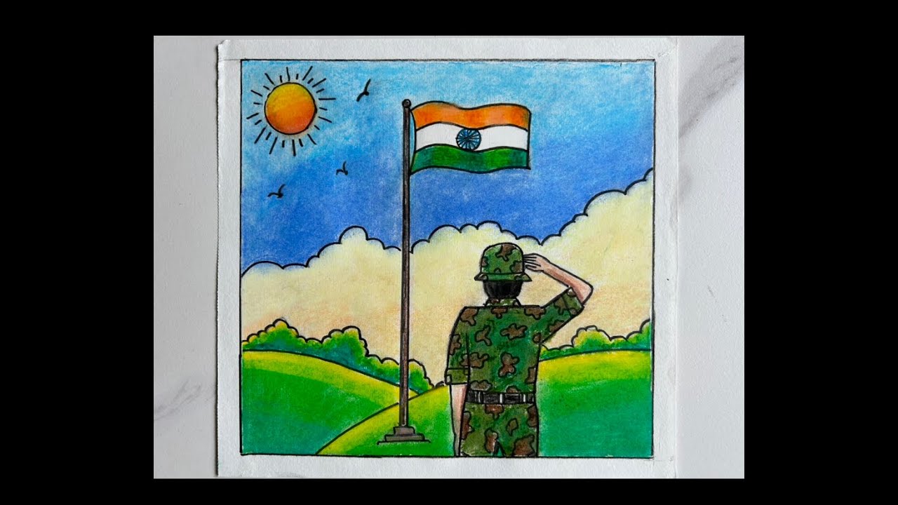 15th August drawing | Independence Day | Step by Step with Oil Pastel ...
