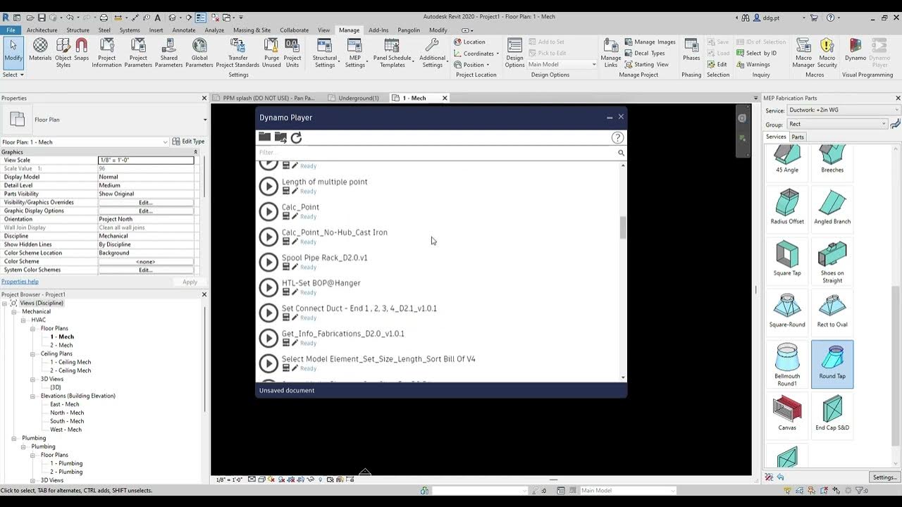 Dynamo || Set Connectors Duct End Pipe - YouTube